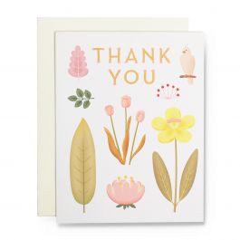 Parrot Botanical Thank You Card - Cream | Gift Something